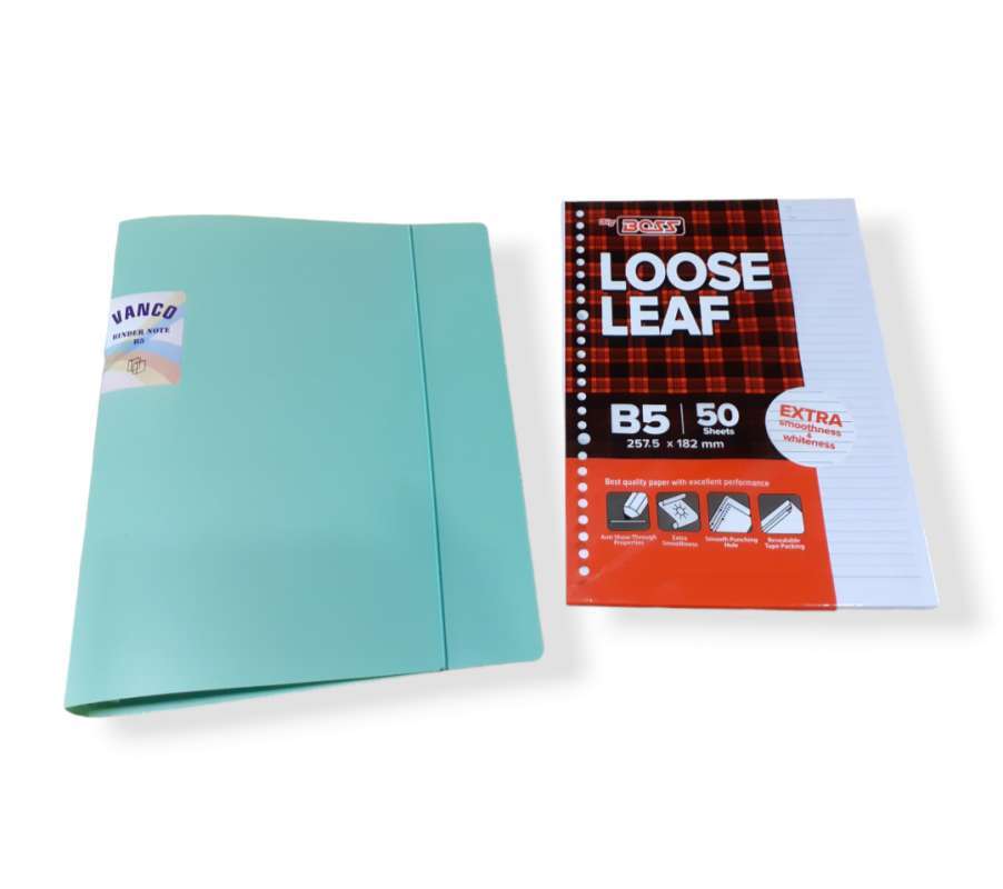 Jual 2 IN 1 PAKET MAP BINDER UKURAN B5 WARNA PASTEL + LOOSE LEAF ISI 50 ...