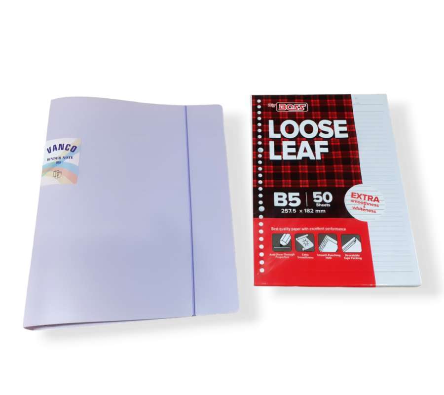Jual 2 IN 1 PAKET MAP BINDER UKURAN B5 WARNA PASTEL + LOOSE LEAF ISI 50 ...