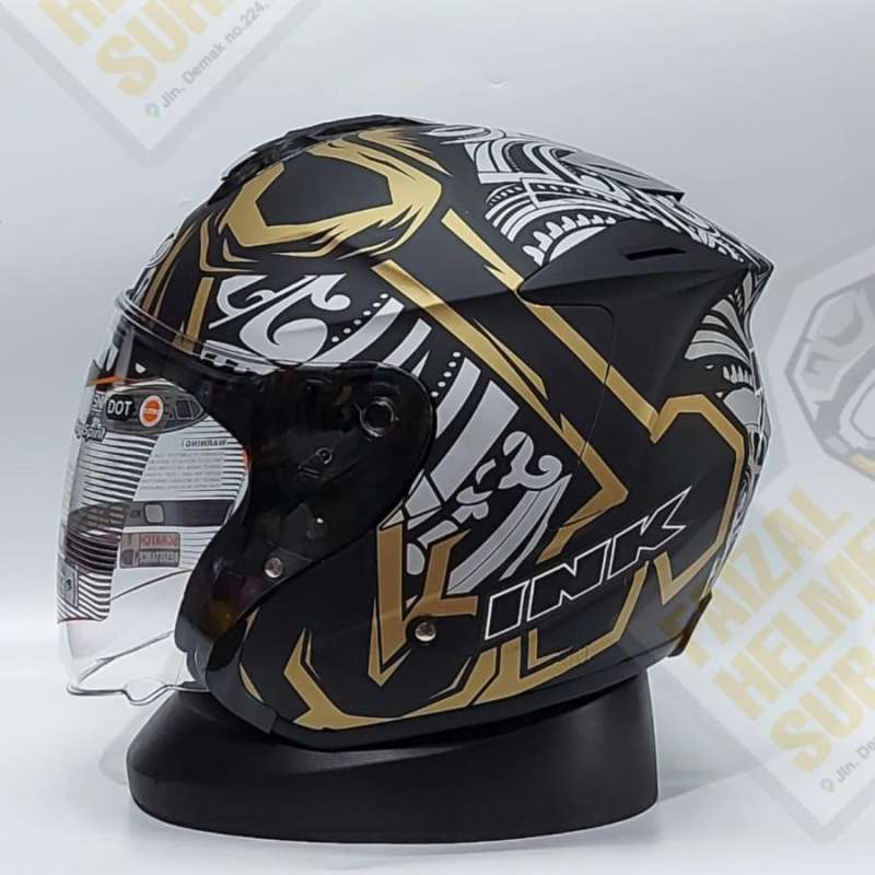 Jual Ink Dynamic Seri 3 Matt Black / Gold Original Helm Di Seller ...