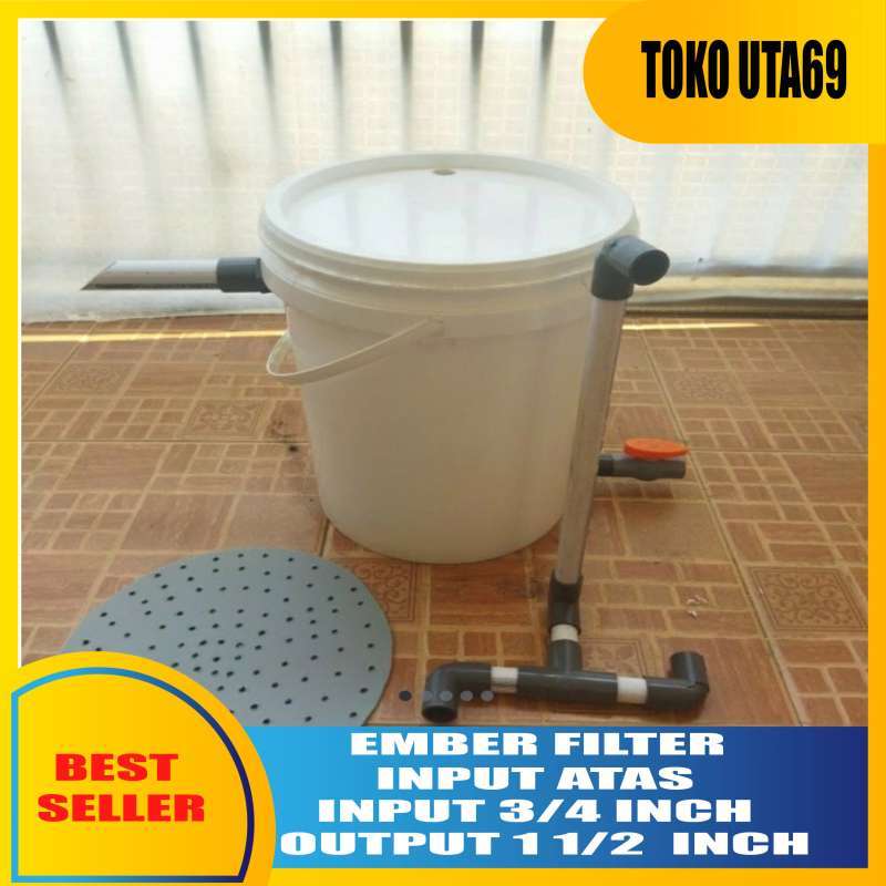 Jual ember filter kolam ikan koi, input 3.4 inch output 1 1/2 inch di ...