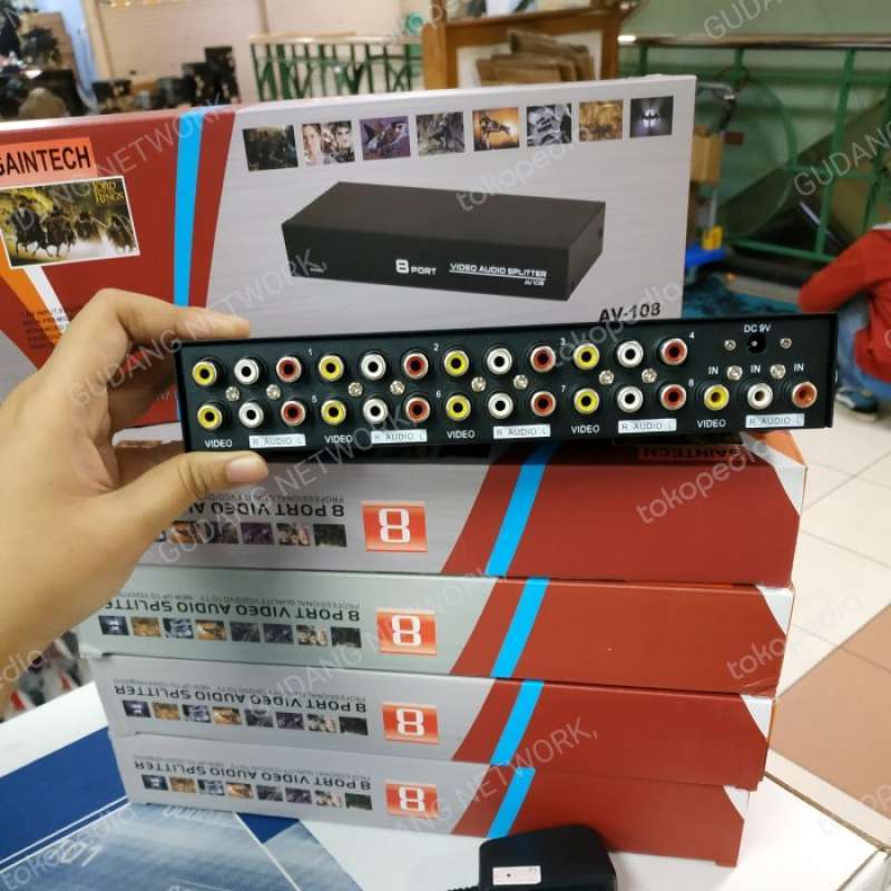 Promo New Rca Av Splitter 8Port Gaintech / Audio Video Spliter 8 Port ...