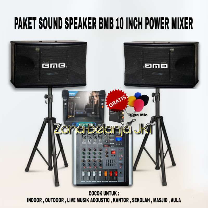 Promo PAKET SOUND SYSTEM KARAOKE LIVE MUSIK BMB 10 INCH + POWER MIXER ...