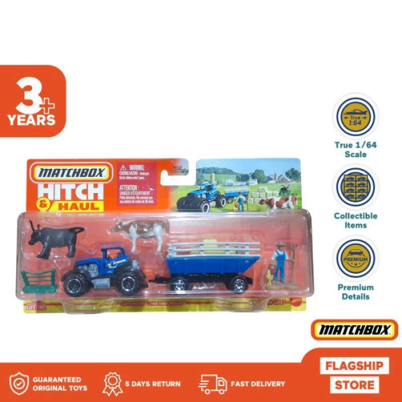 Promo MATCHBOX HITCH & HAUL ROAD DISTROYER & MBX FARM TRAILER - MAINAN ...