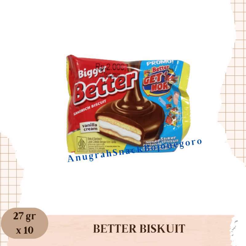 Jual Better Sandwich Biscuit Renceng 27gr X 10 Di Seller ...