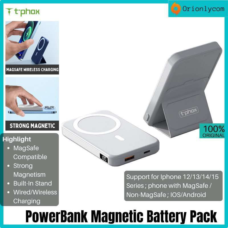 Promo Wireless PowerBank Magnetic MagSafe T-PHOX 22.5W Fast Charging TC ...
