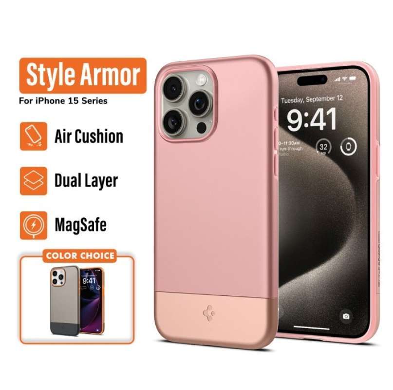Promo Case iPhone 15 Series Spigen Style Armor MagSafe Matte Casing ...
