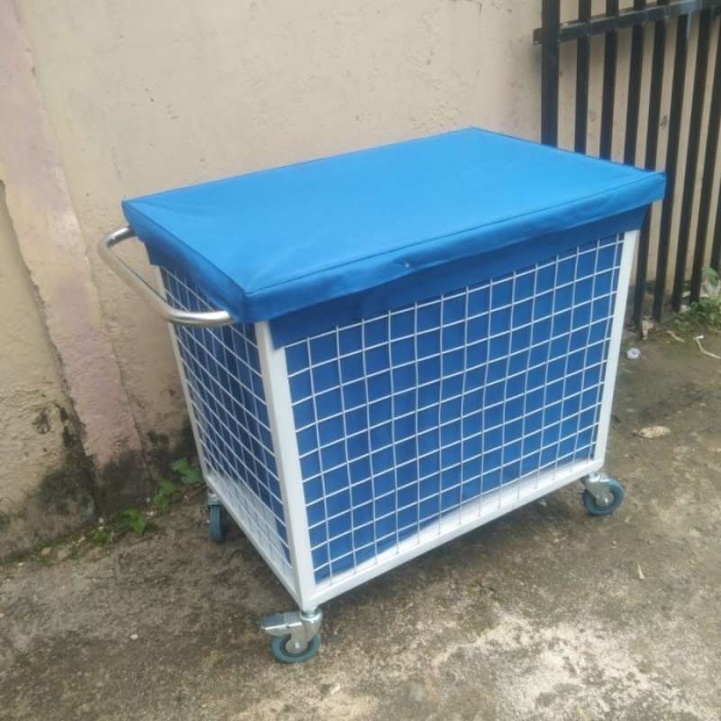 Promo Trolley Linen Kotak Single Besi Troli Trolly Kotor Kain Penutup ...