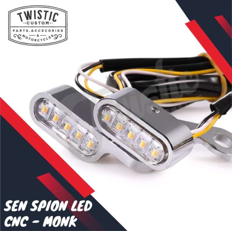 Promo Lampu Sen Sein LED Spion CNC Monk Motor Harley Davidson Bobber ...