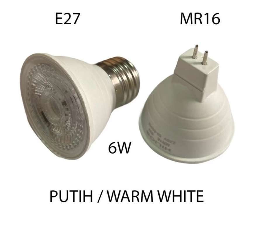 Promo Lampu Led Mr16 E27 Spot Light Super Terang Lampu Sorot 6 Watt - 1 Set Fiting & Bohlam Mr16 ...