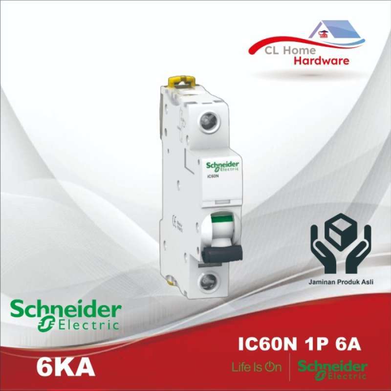 Promo Mcb Schneider 1 Phase Ic60n Acti9 1p 2 Ampere - 50 Ampere Original Sni - 1p 6 Ampere ...