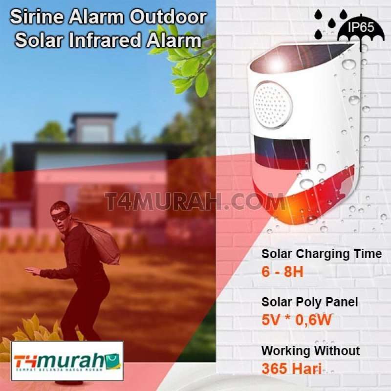 Promo SIRINE ALARM OUTDOOR PIR MOTION SENSOR TENAGA MATAHARI Diskon 50% ...