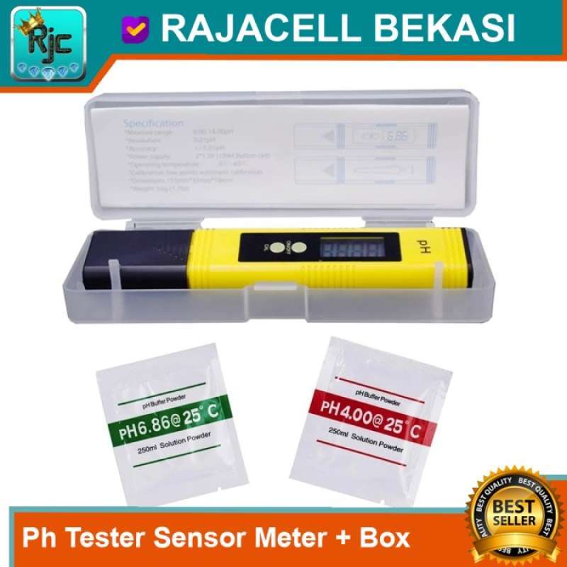 Promo PH TESTER PH SENSOR PH METER + BOX LAB AQUARIUM HIDROPONIK ...