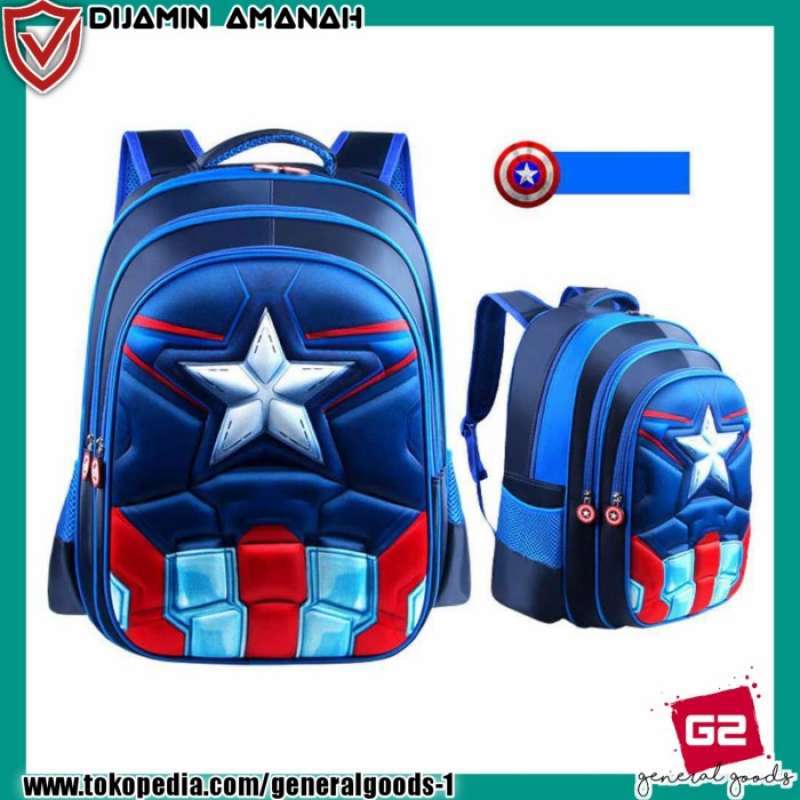 Jual Tas Anak Laki Laki Sekolah PAUD TK SD Kartun Captain America Lucu - S di Seller Retail Indo ...