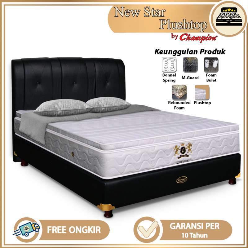 Jual Champion Springbed New Star Plushtop Fullset / Tanpa Sandaran ...