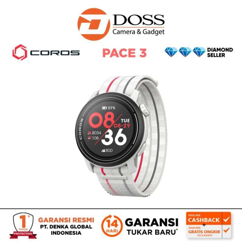Jual Coros Pace 3 GPS Smartwatch Running Sport Watch Nylon Silicone di ...