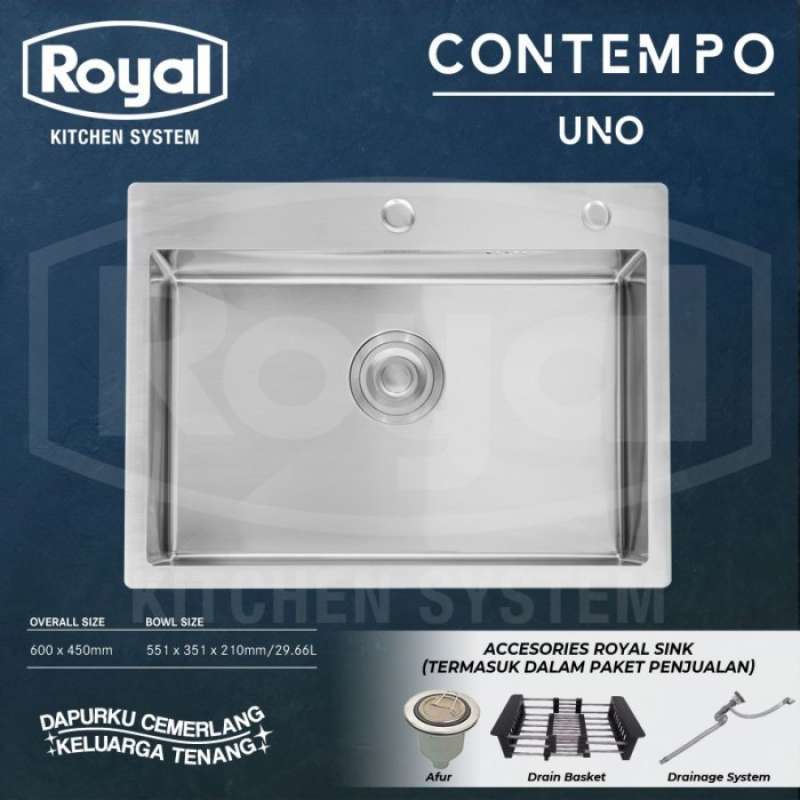 Promo ROYAL KITCHEN SINK CONTEMPO UNO BAK CUCI PIRING Diskon 50% di ...