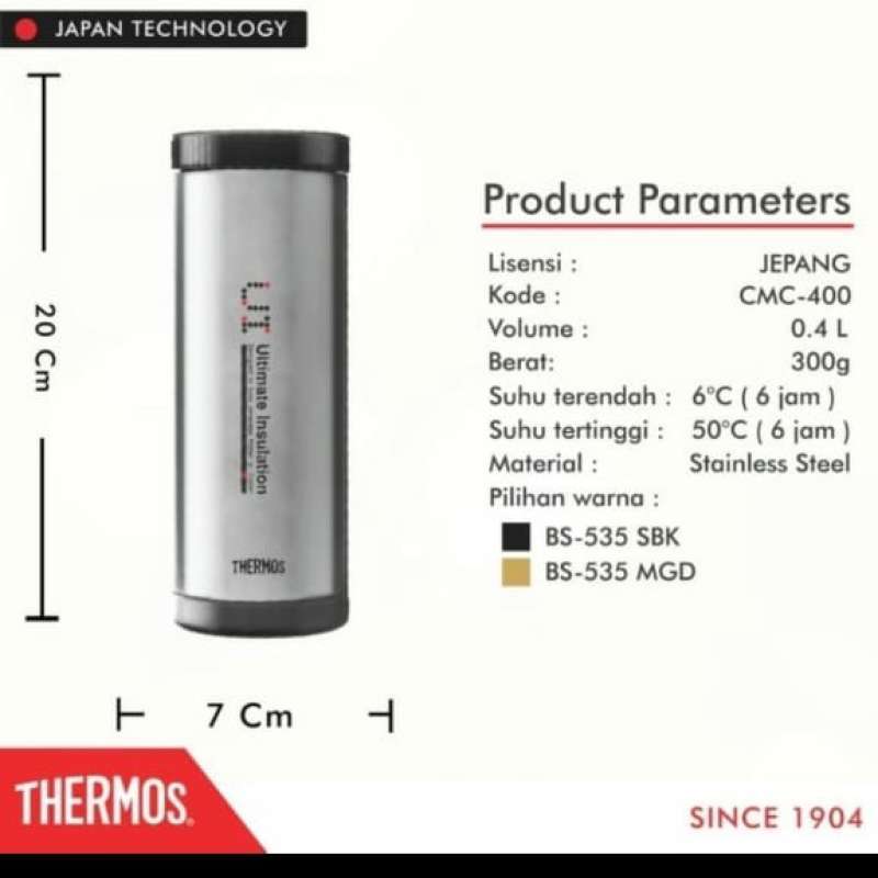 Promo Thermos Cmc 400 Ultimate Insulation Vacuum Bottle Tumbler - Silver Diskon 50% Di Seller ...