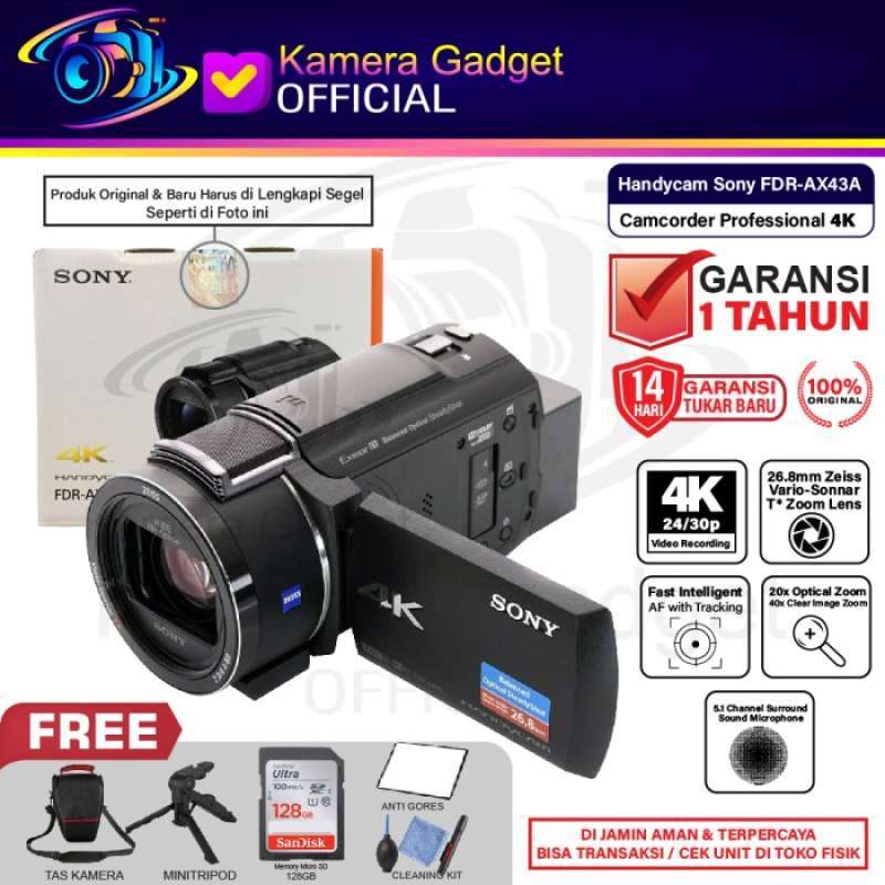 Jual New Sony Fdr-ax43a Ultra Hd 4k Camcorder Handycam Uhd Ax 43a Resmi ...