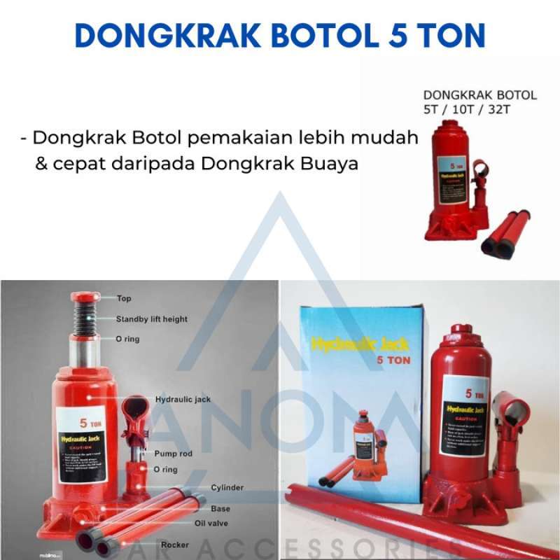 Promo DONGKRAK MOBIL 5 TON HIDROLIK HYDRAULIC JACK BOTOL TRUK Diskon 9% ...