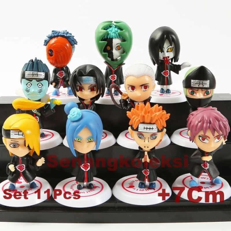 Promo Naruto Akatsuki Figure Set 11 Miniatur/Topper Cake Diskon 9% di ...