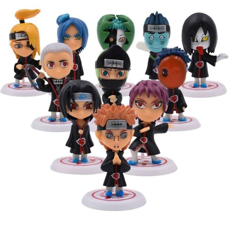 Promo Naruto Akatsuki Figure Set 11 Miniatur/Topper Cake Diskon 9% di ...