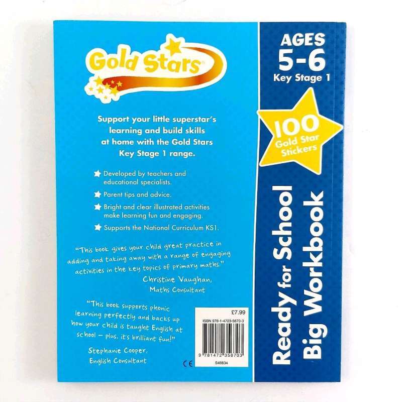 Jual Gold Stars Ready for School Big Workbook Ages 5-6 Key Stage 1 di ...