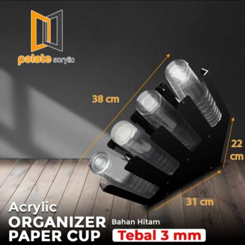 Jual Acrylic Cup Holder Dispenser 4 Slot - Rak Akrilik Plastik / Paper ...