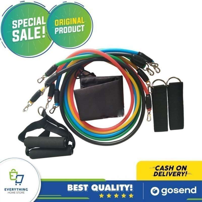 Jual 11in1 Set Tali Pembantu Fitness Gym Power Resistance Bands ...