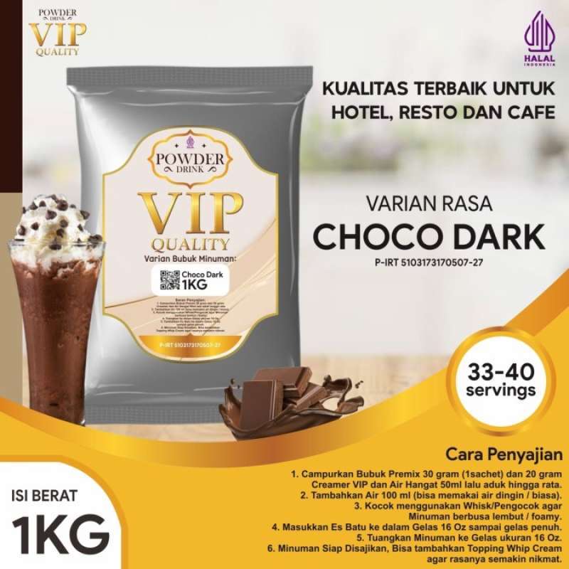 Promo Bubuk Minuman Kualitas Vip Rasa Choco Dark 1 Kg Boba Drink Powder ...