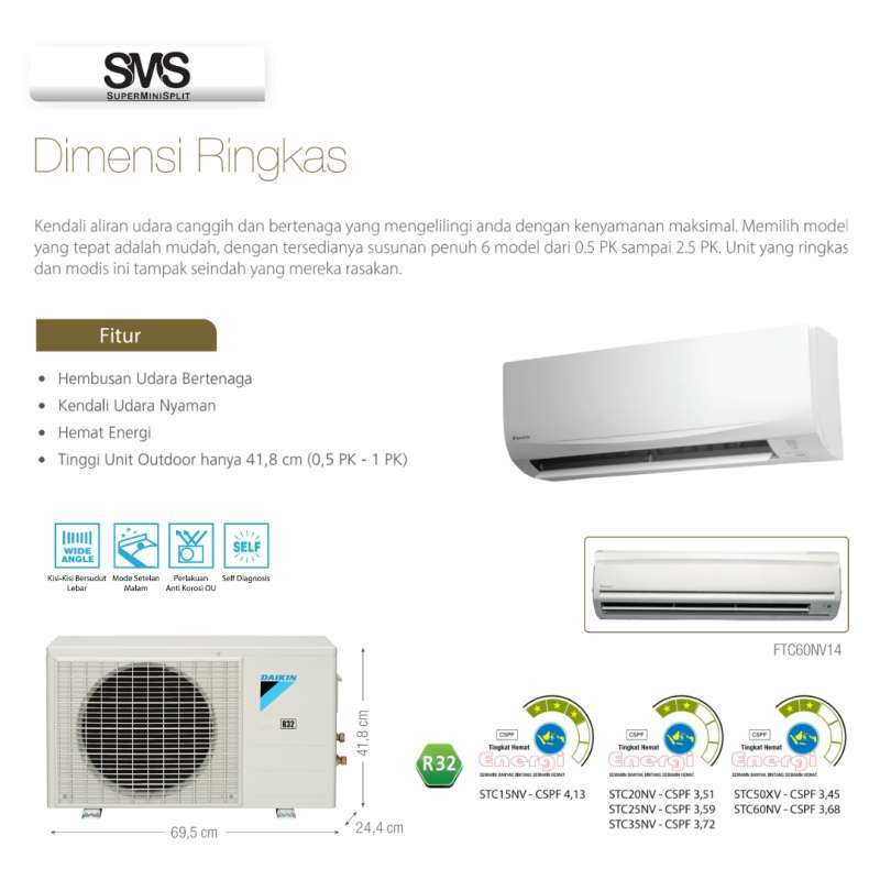 Jual AC DAIKIN STANDARD THAILAND 1PK FTC25NV14 / STC25 di Seller ...