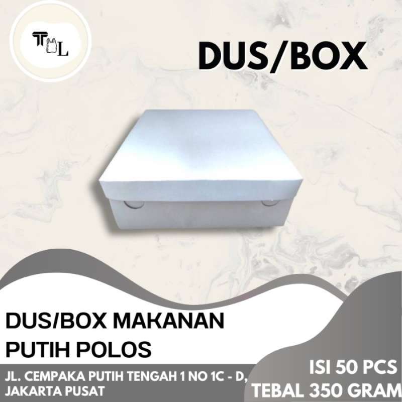 Promo Dus / Box Makanan Putih Polos - Tebal 350 Gram - 50pcs - 20x20x8 ...