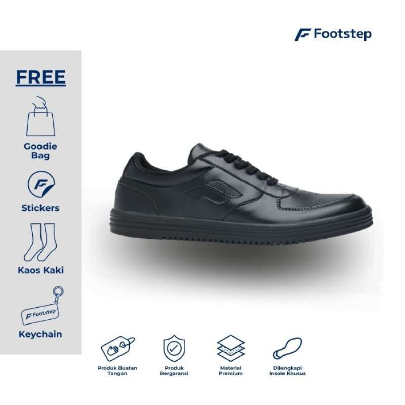 Promo Sepatu Sneakers Pria Footstep Footwear - Wave V1 Black - 42 - 40 ...