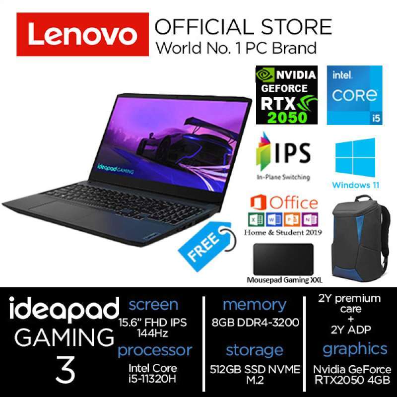 Promo Lenovo Ideapad Gaming 3i i5-11320H RTX2050 512GB SSD 8GB IPS ...