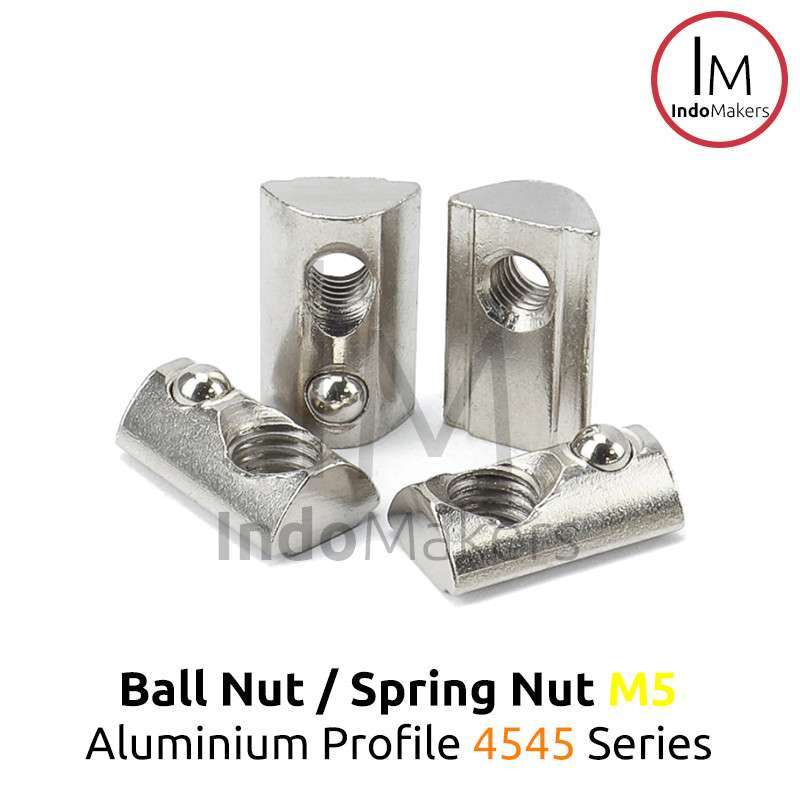 Jual Ball Nut / Spring Nut Sliding M5 Aluminium Profile 4545 Series Di ...