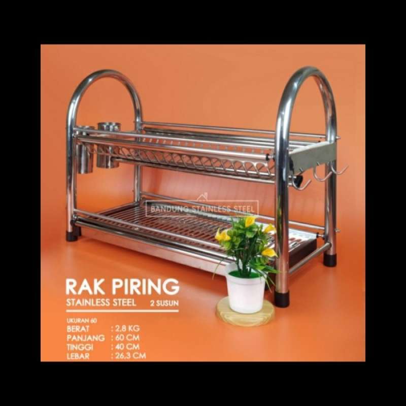 Promo Rak Piring stainless 304/ Rak Tirisan piring uk 60cm Diskon 23% ...