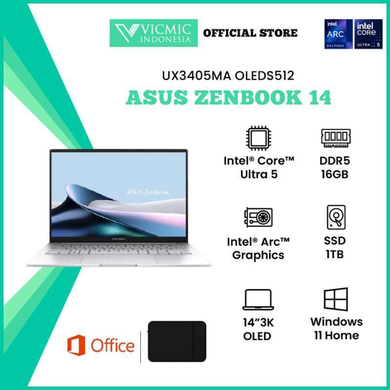 Jual Asus Zenbook 14 Ux3405ma-oleds512 [intel Ultra 5 125h/ 16gb/ 1tb ...