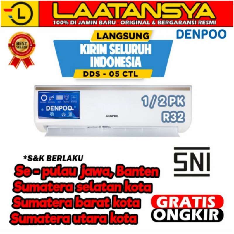 Promo Ac Split Denpoo Pendingin Ruangan 1/2 Pk Unit Only Saja Dds 05 ...