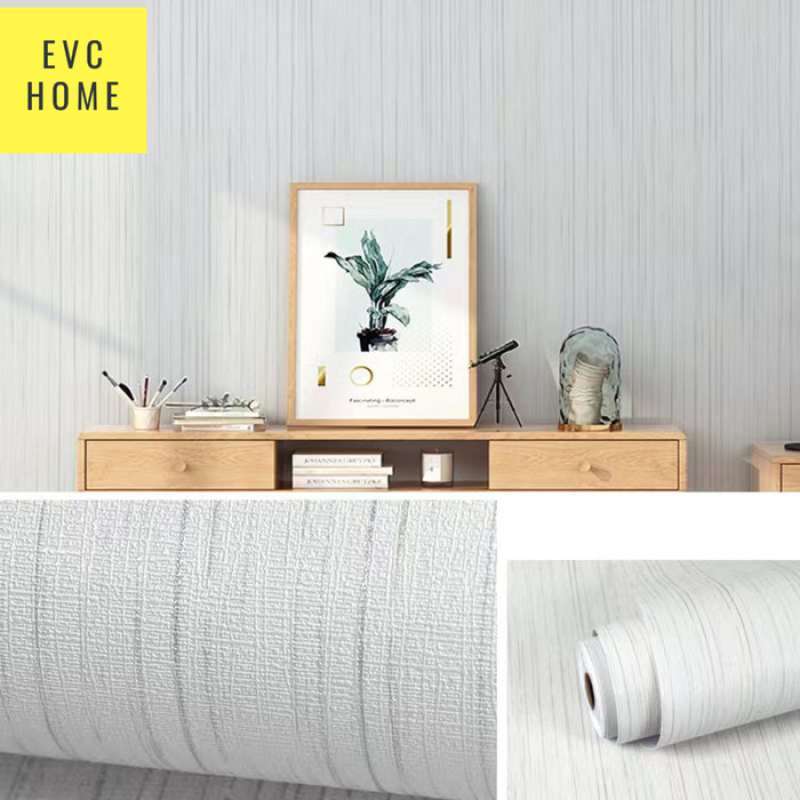 Jual EVCHOME Wallpaper Sticker Dinding Salur Tekstur 3D Premium 60cm x 5m - Light Grey di Seller ...