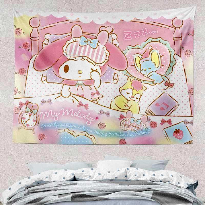 Jual Poster Kain Wallpaper Kain Hiasan Background Dinding Motif Sanrio ...