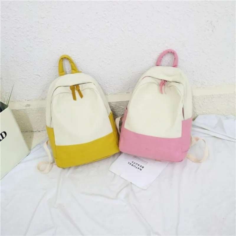 Promo Tas Ransel Sekolah Simple Polos Kombinasi Tas Anak Remaja SD/SMP ...