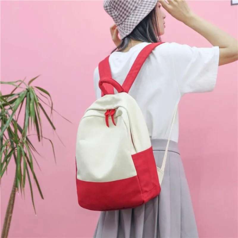 Promo Tas Ransel Sekolah Simple Polos Kombinasi Tas Anak Remaja SD/SMP ...
