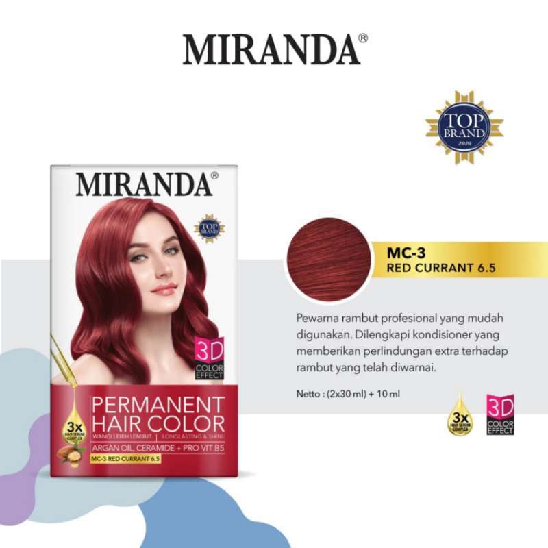 Jual PERMANENT MIRANDA HAIR COLOR PERMANENT 30 ML SEMIR RAMBUT HAIR CAT ...