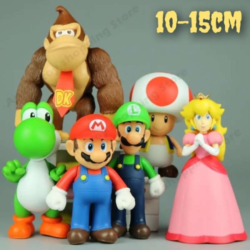 Promo Figure Mario Bros Luigi Yoshi Toad Princess Peach Diskon 23% Di ...