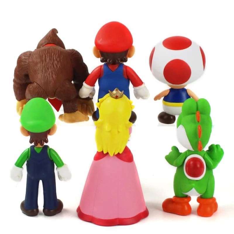 Promo Figure Mario Bros Luigi Yoshi Toad Princess Peach Diskon 23% Di ...