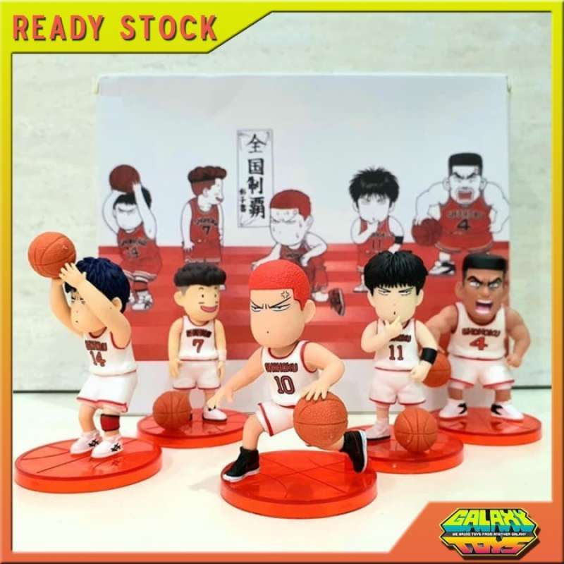 Promo Dasin Model Slam Dunk Anime Mini Figure Set - Chibi Shohoku Team ...