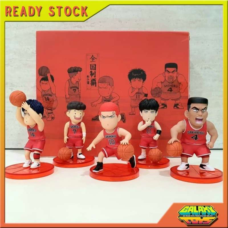 Promo Dasin Model Slam Dunk Anime Mini Figure Set - Chibi Shohoku Team ...