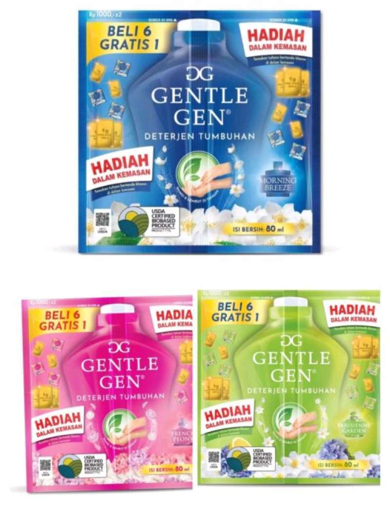 Jual Gentle Gen Deterjen Tumbuhan Renceng [14 sachet] - Morning Breeze ...