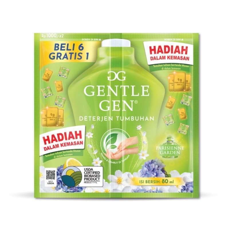 Jual Gentle Gen Deterjen Tumbuhan Renceng [14 sachet] - Morning Breeze ...