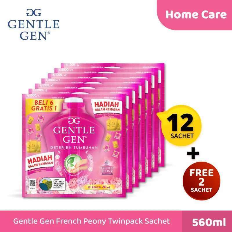 Jual Gentle Gen Deterjen Tumbuhan Renceng [14 Sachet] - French Peony Di ...