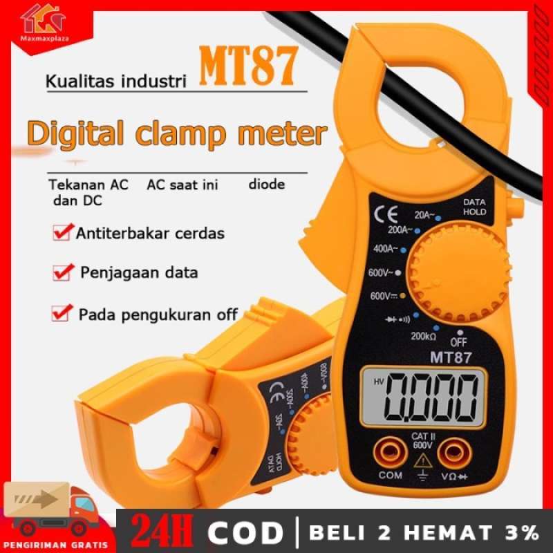 Promo MT-87 MULTIMETER VOLTMETER DIGITAL CLAMP METER CURRENT CLAMP AC ...